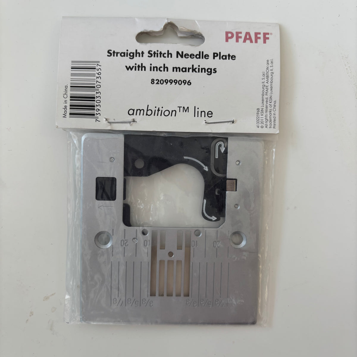 Pfaff Straight Stitch Needle Plate with Inch Markings Ambition – Sewing ...