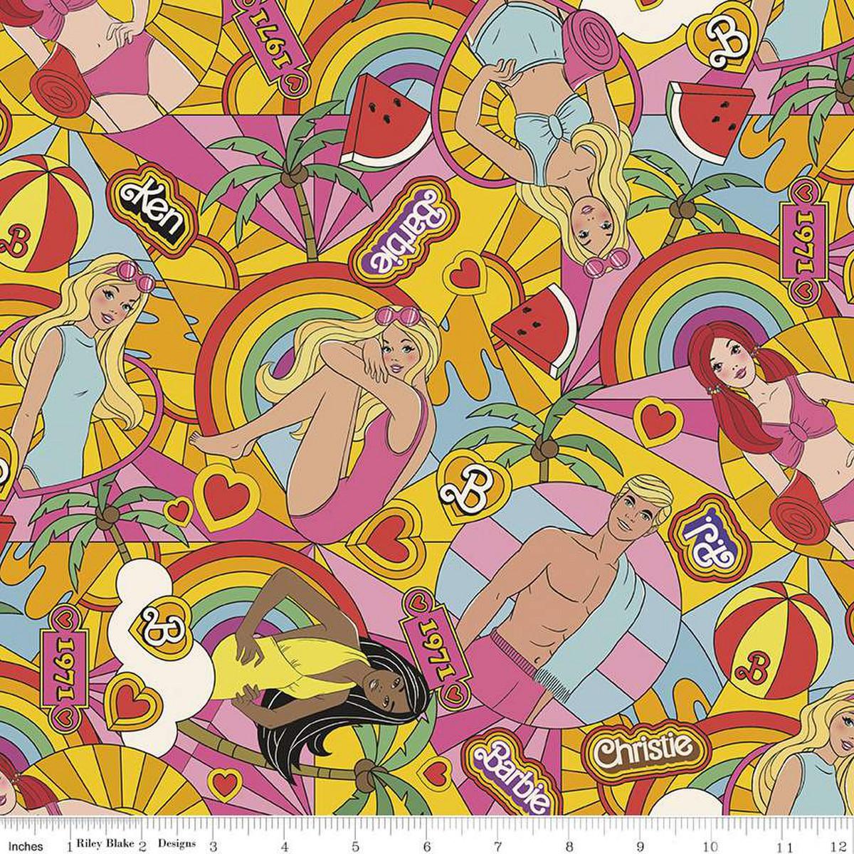 Riley Blake Designs Malibu Barbie Main Multicolor Fabric – Sewing Boutique